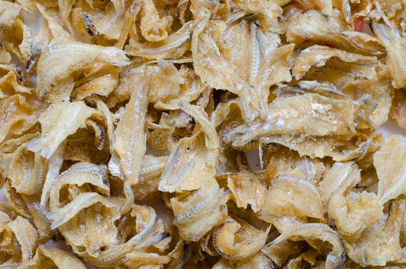 Salted Fried Dried Fishes for Appetizer Eating. Stock Image - Image of ...