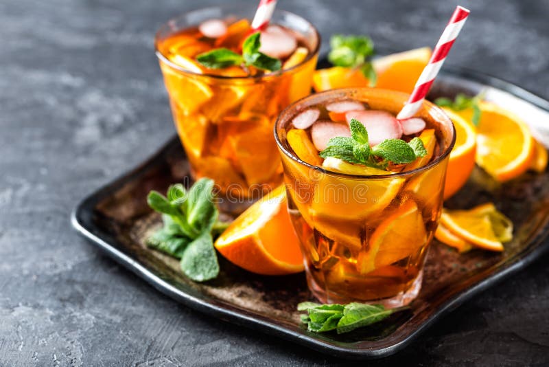 Flavored orange iced tea stock photo. Image of healthy - 88851920