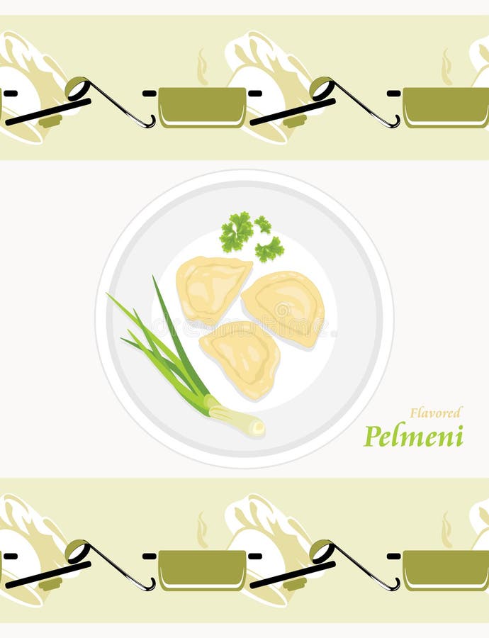 Flavored Pelmeni. Pattern for Wrapping Stock Vector - Illustration of ...