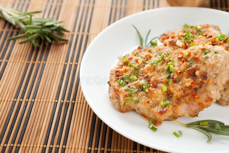 Flavorful Cutlet with Chives Stock Photo - Image of lunch, indulgence ...