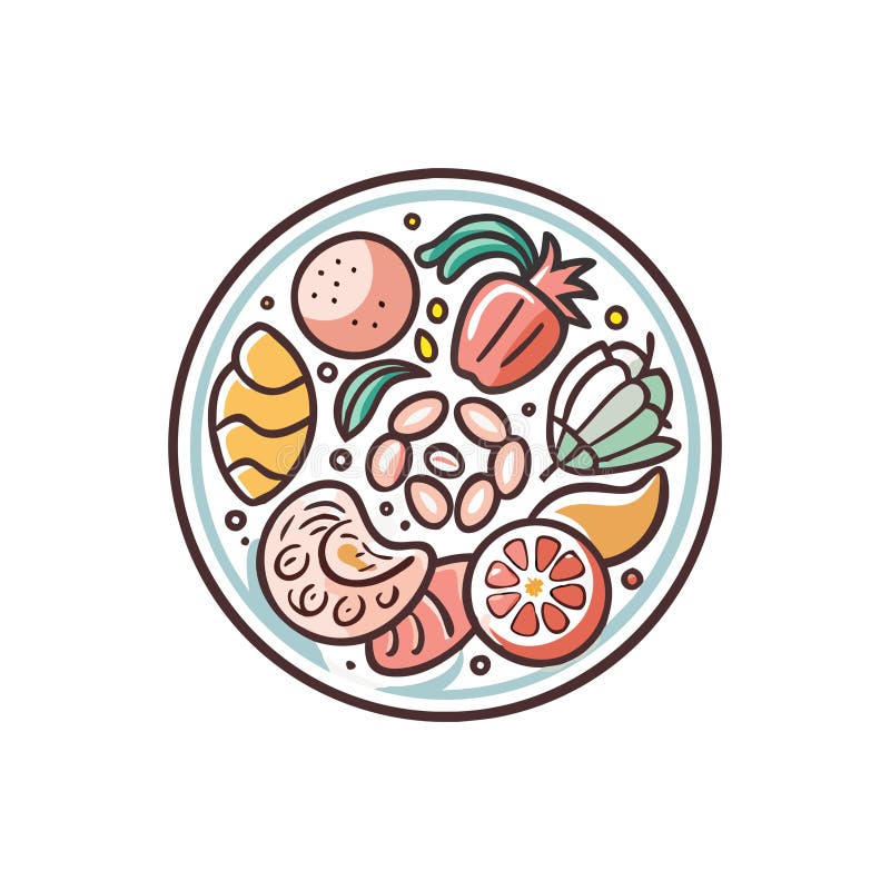 Flavorful Mixed Seafood Platter Stock Vector - Illustration of wine ...