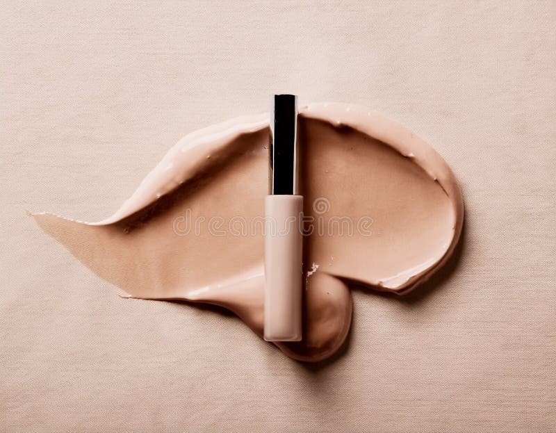 Flawless Coverage: Top-View Cosmetic Liquid Foundation on Beige ...
