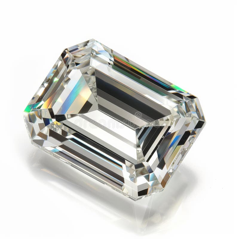 A Flawless Emerald-cut Diamond with a Rectangular Shape and Step-cut ...