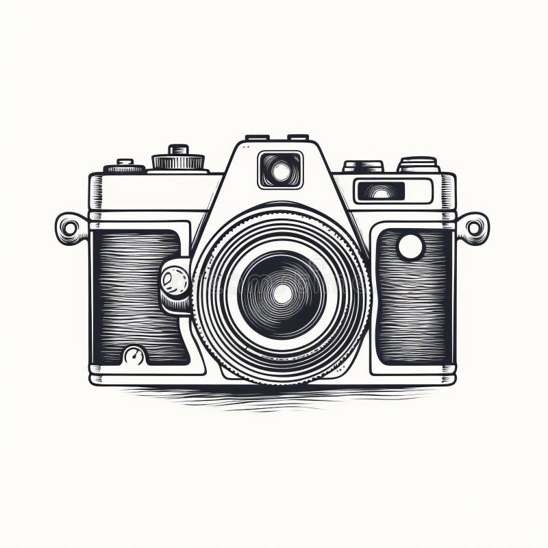 Flawless Line Art: Hand Drawn Camera Illustration with Visual Puns ...