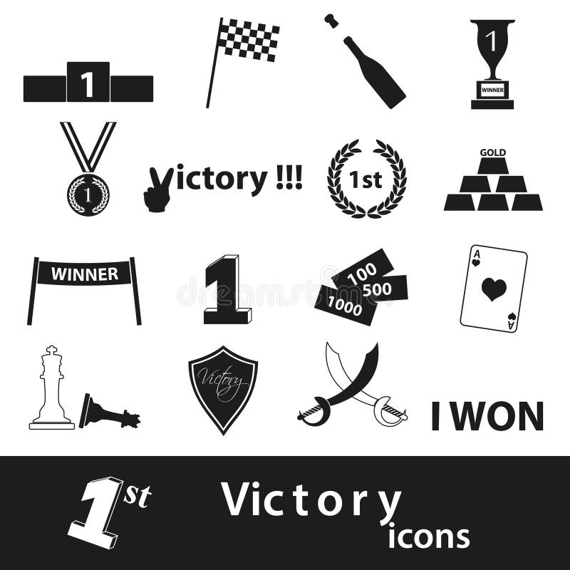 Flawless Victory Symbols Set of Icons Stock Vector - Illustration of ...