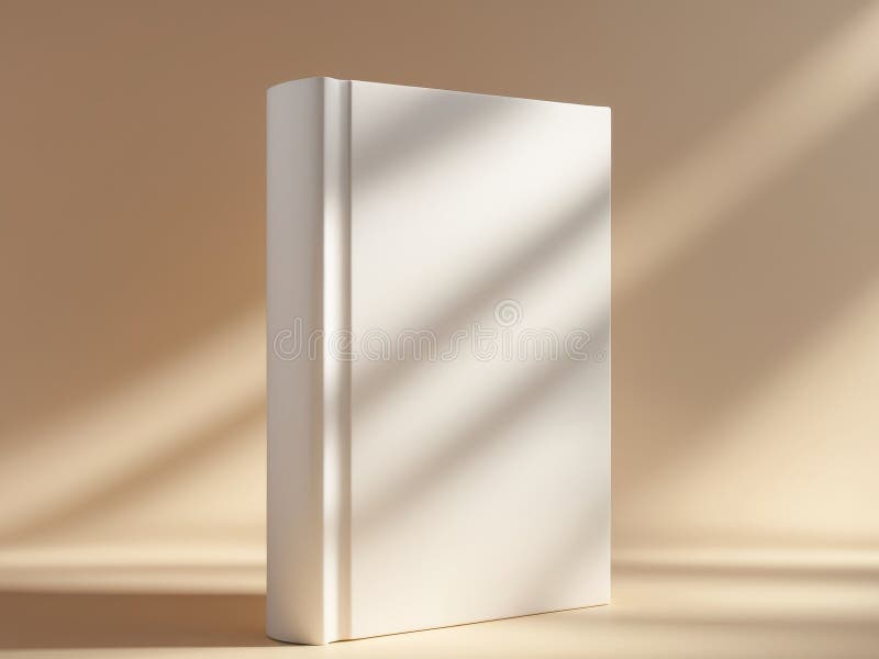 Flawless Visual of Blank White Book Cover on Beige Background Stock ...