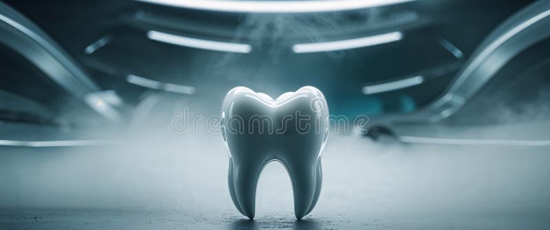 Flawless White Tooth Emerges through Mist in Innovative Dental Setting ...