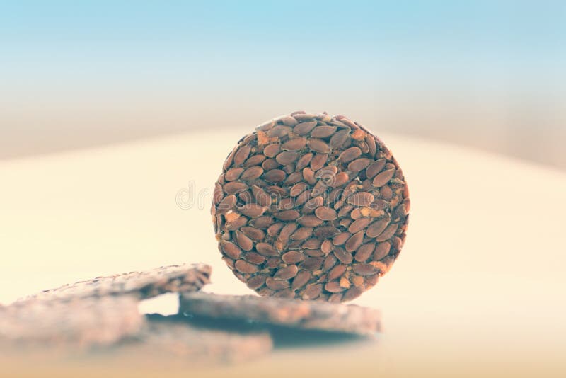 Flax crisps round shape stock image. Image of delicious - 114727929