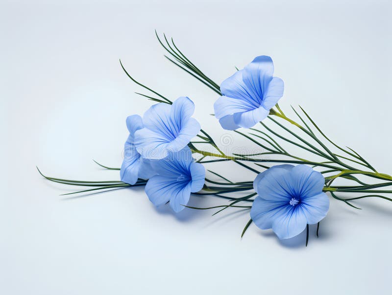 Flax Flower in Studio Background, Single Flax Flower, Beautiful Flower ...