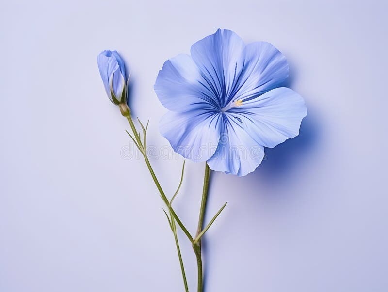 Flax Flower in Studio Background, Single Flax Flower, Beautiful Flower ...