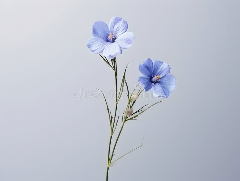 Flax Flower in Studio Background, Single Flax Flower, Beautiful Flower ...