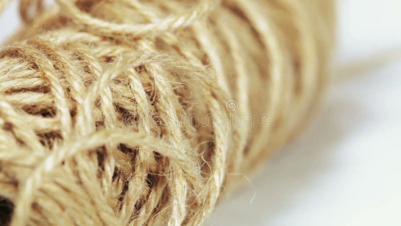 Flax hemp rope stock footage. Video of ball, knot, linen - 53937672