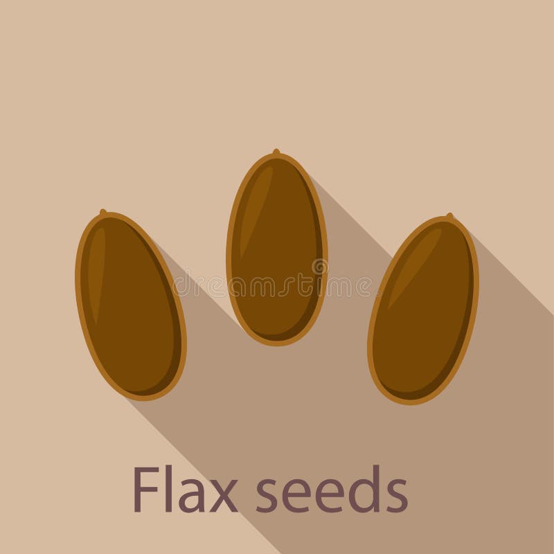 Flax Seeds Icon, Flat Style Stock Vector - Illustration of beauty, flax ...