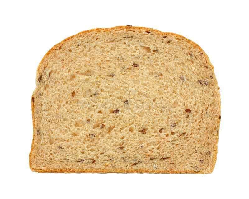 Flaxseed Bread Slice Overhead View Stock Image - Image of white ...