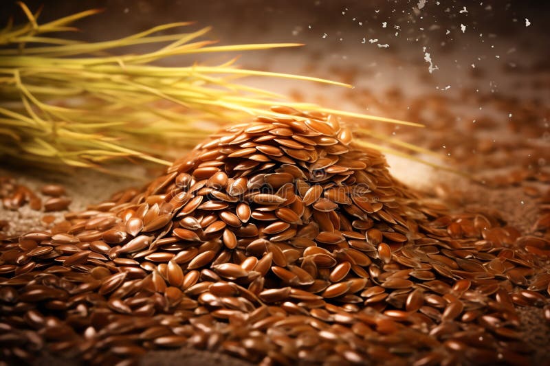 Flaxseed Healthy Food Background Stock Illustration - Illustration of ...