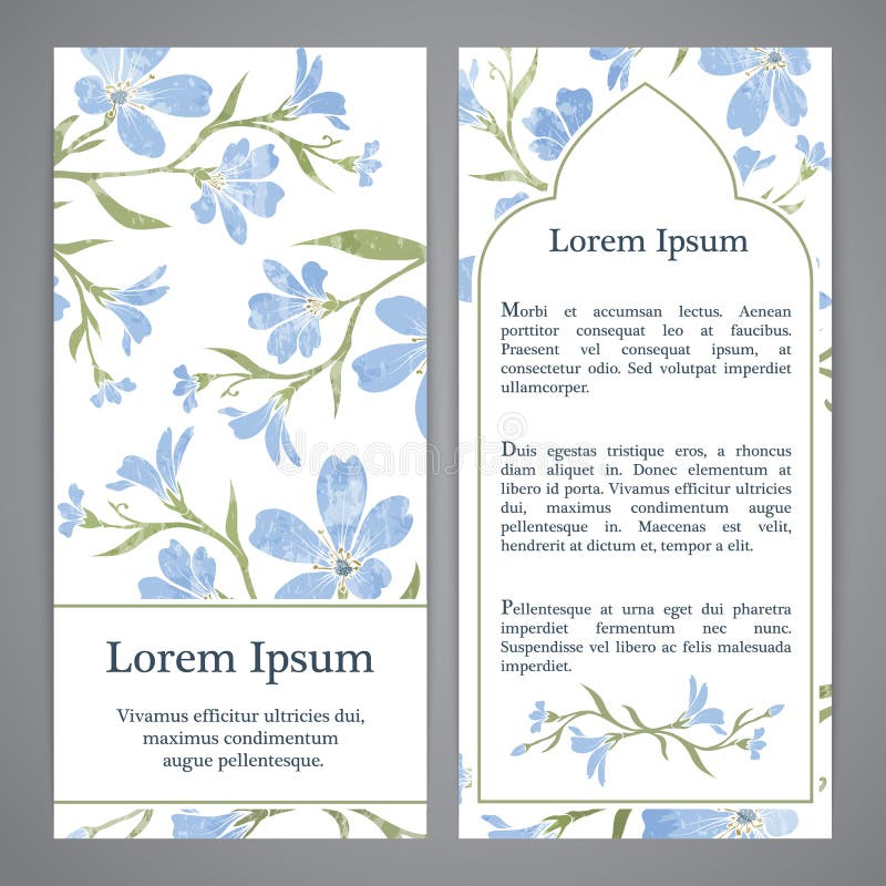 Flayers with Floral Pattern Stock Vector - Illustration of pastel, stem ...