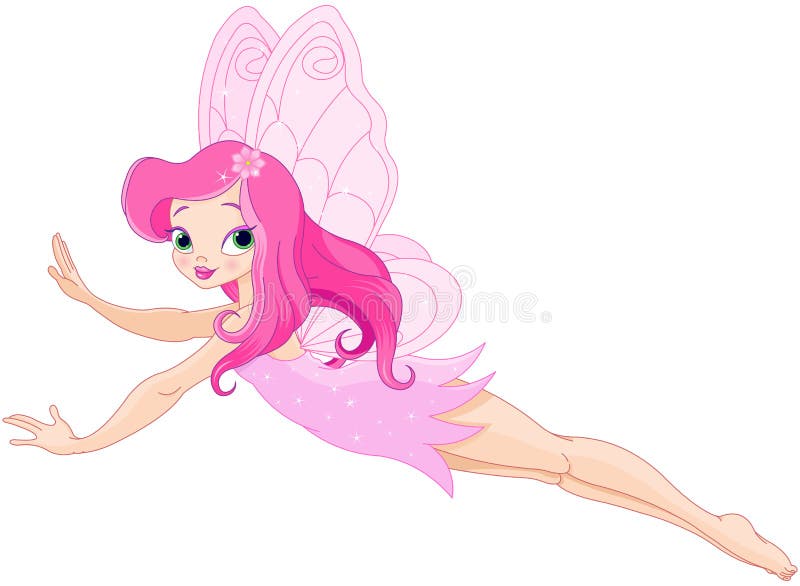 Flaying pink fairy stock vector. Illustration of tale - 39175725