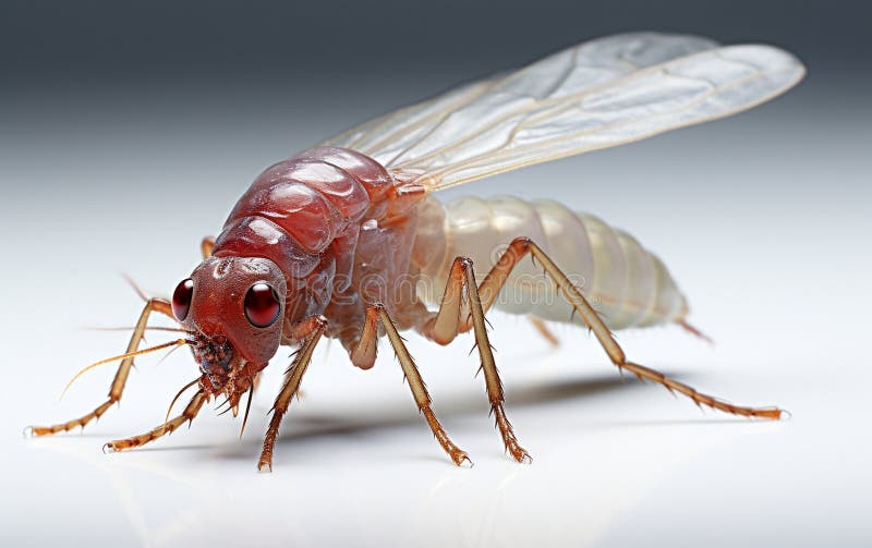 Flea and Ants Against a Clear Background Stock Illustration ...