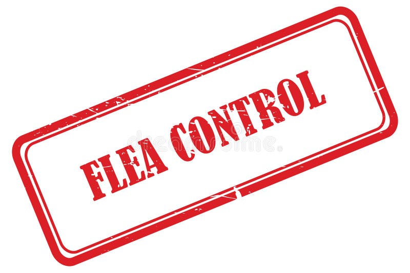Flea Control Stamp on White Stock Illustration - Illustration of ...