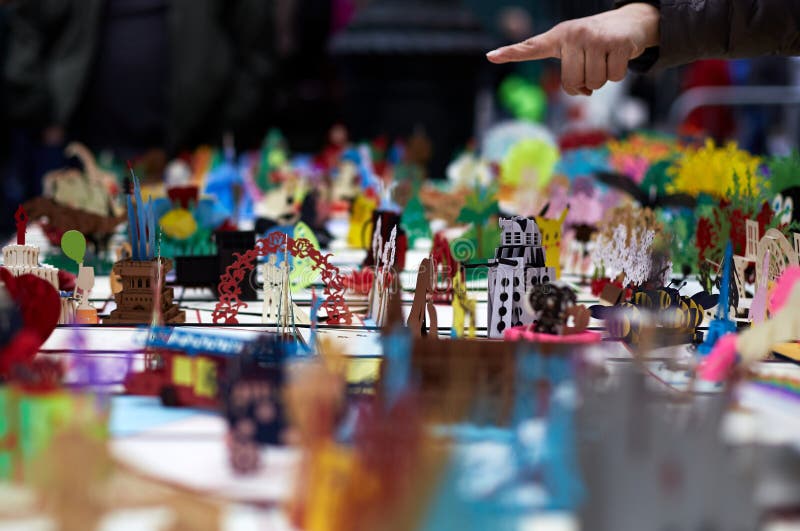 Flea Market Handicrafts Paper Craft Stock Photo - Image of purse, flea ...