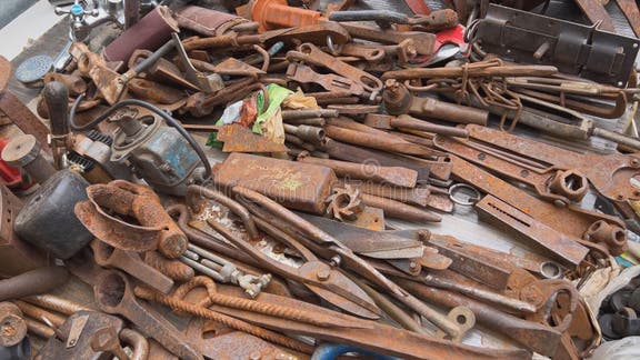 A Flea Market of Old Rusty Things and Tools. Stock Image - Image of tools, flea: 315290697