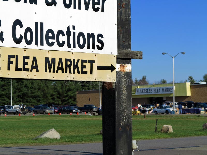 Flea Market Sign stock photo. Image of letters, horizontal - 27749010