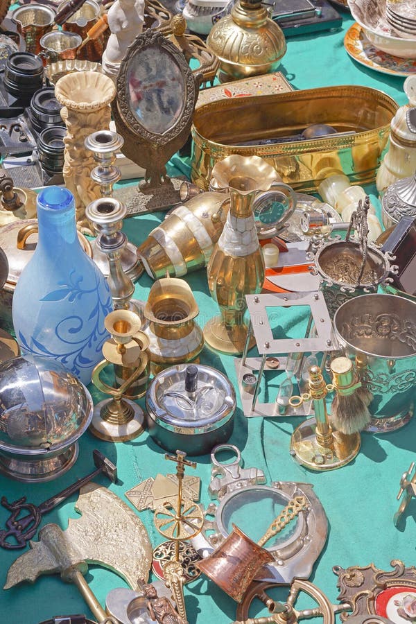 Flea market stock image. Image of sale, golden, candlestick - 56786771