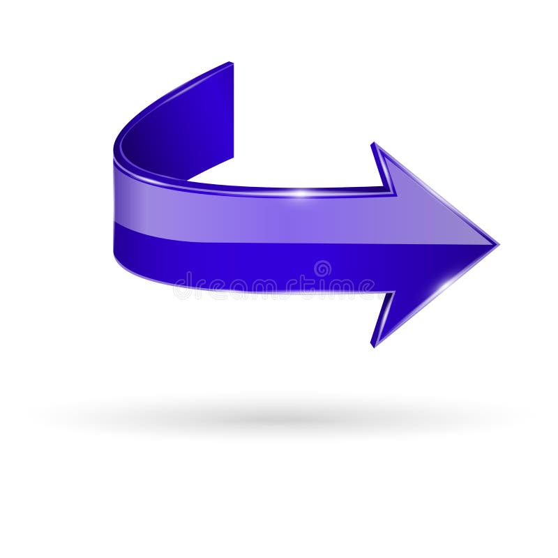 Flecha Azul Icono Brillante Del Web 3d Ilustración del Vector ...
