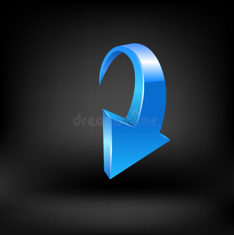 Flecha azul Vector ilustración del vector. Ilustración de sombra - 50180237