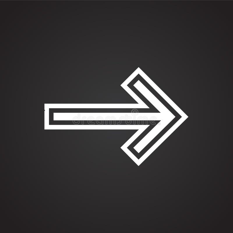Flecha Con El Esquema En Fondo Negro Ilustración del Vector ...