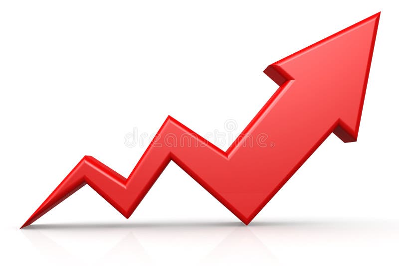 Flecha Creciente Ascendente Roja Aislada Stock de ilustración ...