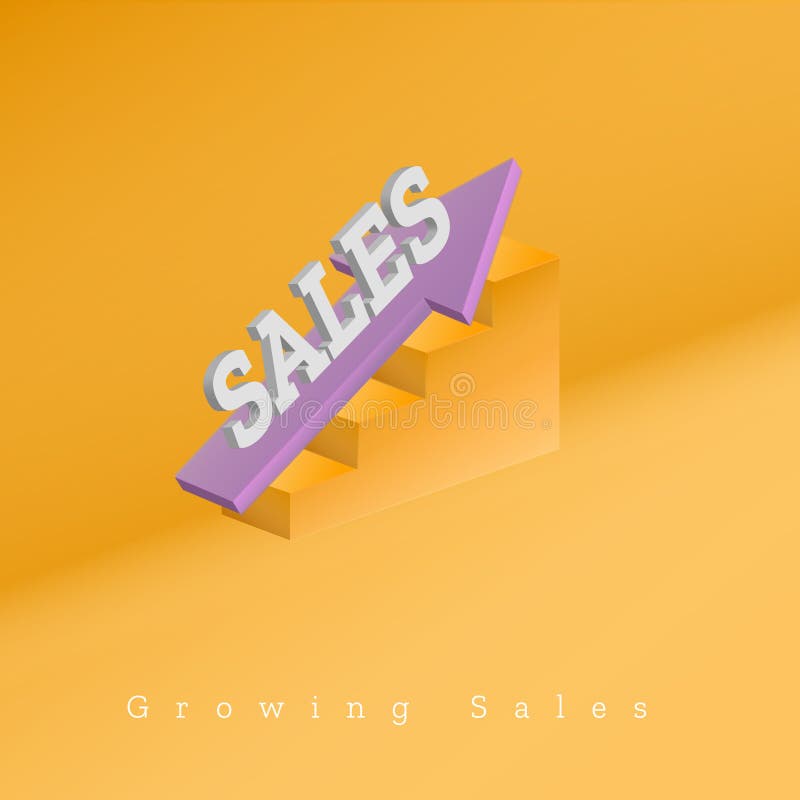 Flecha Creciente Del Progreso En Pasos Fondo Amarillo Ilustración del ...