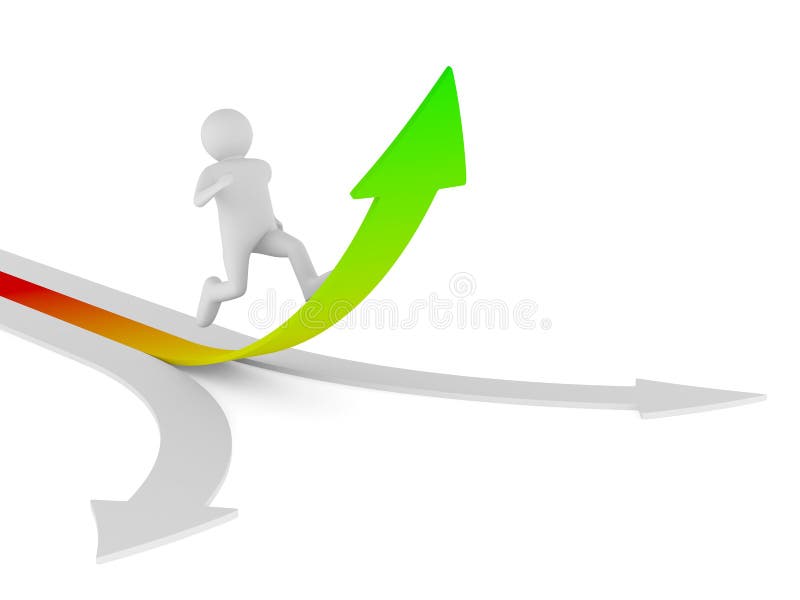 Flecha De La Subida Del Hombre Stock de ilustración - Ilustración de ...