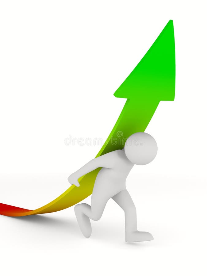 Flecha De La Subida Del Hombre Stock de ilustración - Ilustración de ...