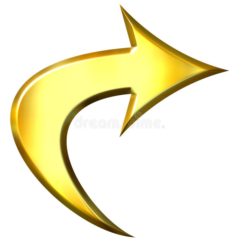 Icono de flecha dorada ilustración del vector. Ilustración de panel ...