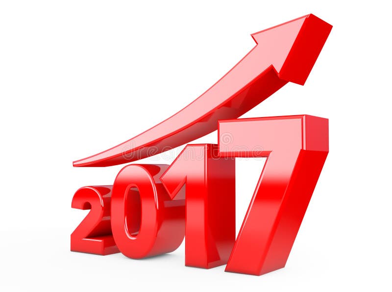 Flecha Del Progreso En Nueva Muestra De 2017 Años Representación 3d ...