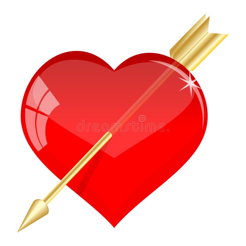 Flecha en el corazón ilustración del vector. Ilustración de valentina ...