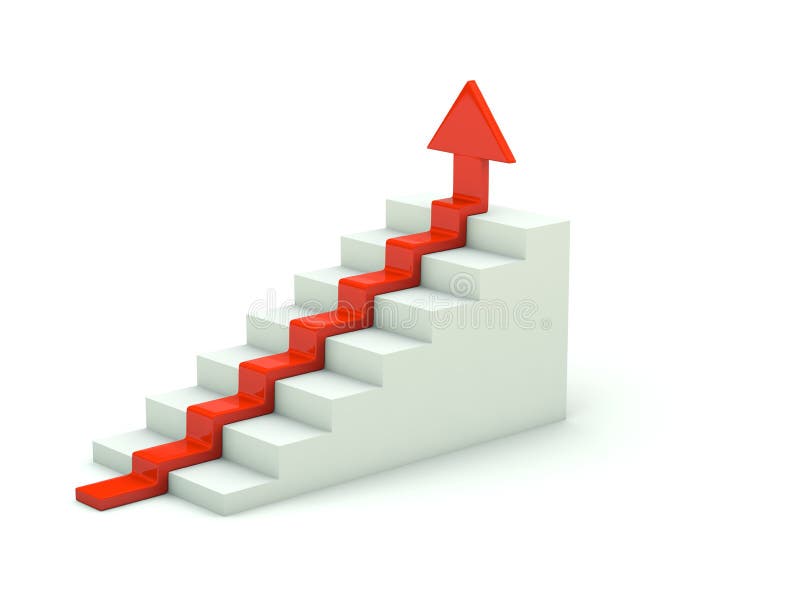 Flecha en la escalera stock de ilustración. Ilustración de escalera ...