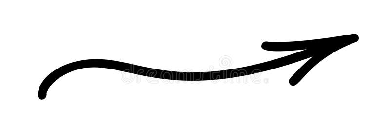 Flecha Larga Curvada. Elemento De Forma De Flecha Dibujado a Mano ...