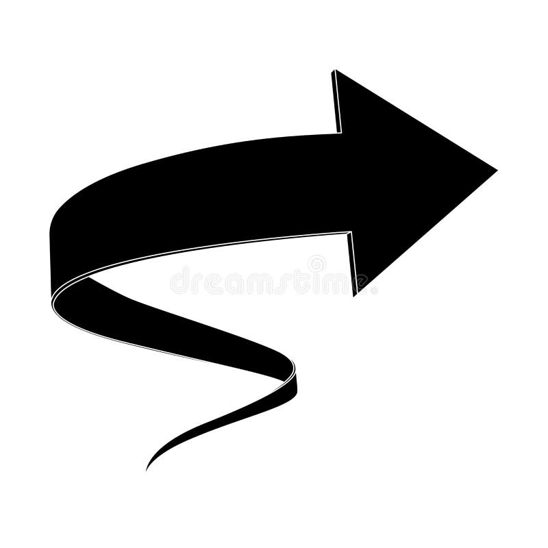 Flecha Negra Icono Espiral De La Web Ilustración del Vector ...
