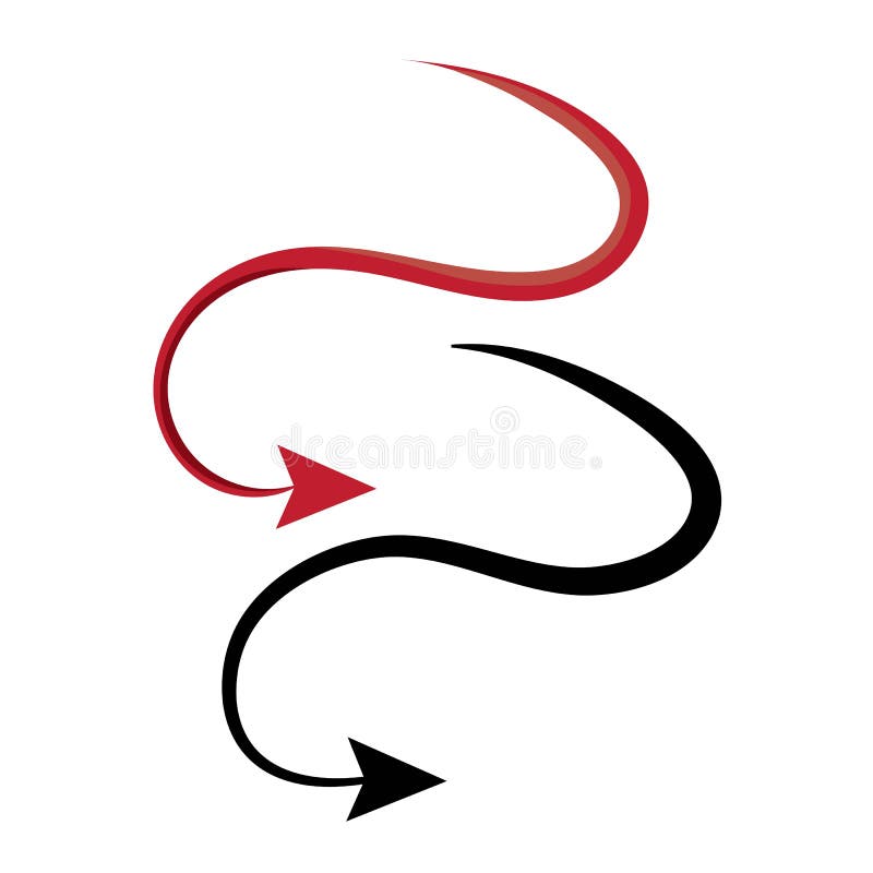 Flecha Roja De Cola Del Diablo Roja Demonio Vectorial Ilustración del ...