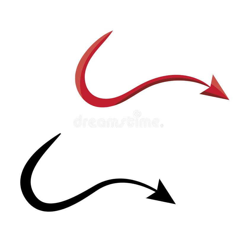 Flecha Roja De Cola Del Diablo Roja Demonio Vectorial Ilustración del ...