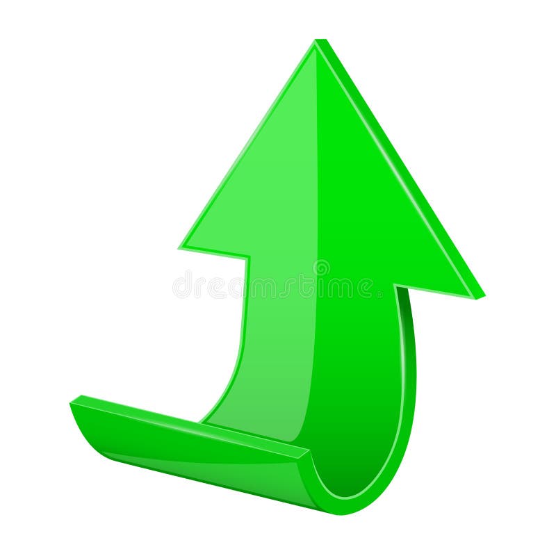Flecha Verde Levantando El Icono 3d Ilustración del Vector ...