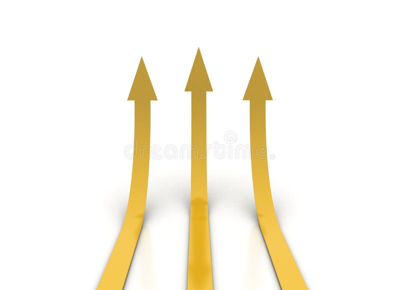 Flechas Anaranjadas De Oro Que Suben Stock de ilustración - Ilustración ...