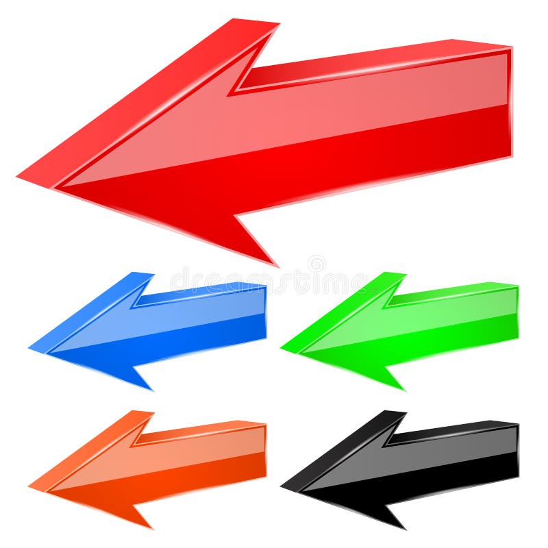 Flechas Coloreadas Muestras Anteriores 3d Ilustración del Vector ...