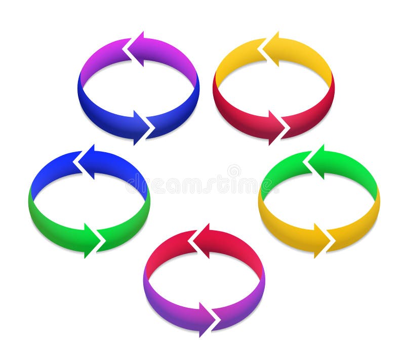 Flechas Coloridas En Círculos Ilustración del Vector - Ilustración de ...