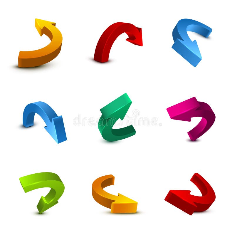 Flechas 3D ilustración del vector. Ilustración de perspectiva - 36315501