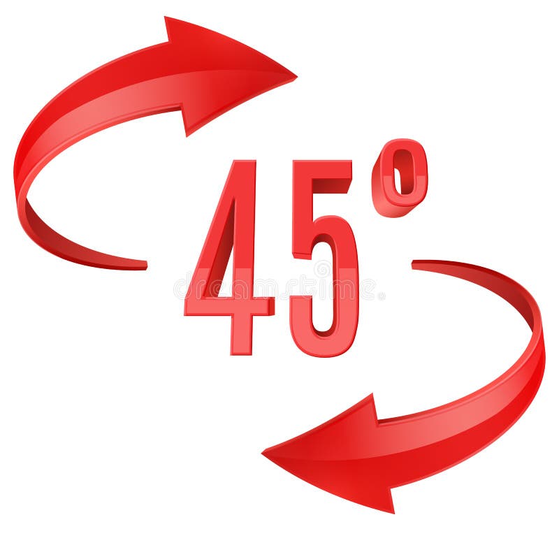 Flechas De Curva 3d Y 45 Grados En Rojo Brillante Ilustración del ...