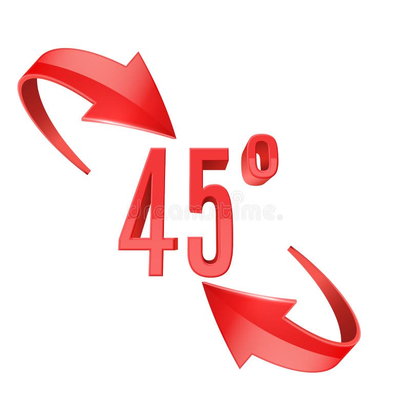 Flechas De Curva 3d Y 45 Grados En Rojo Brillante Ilustración del ...