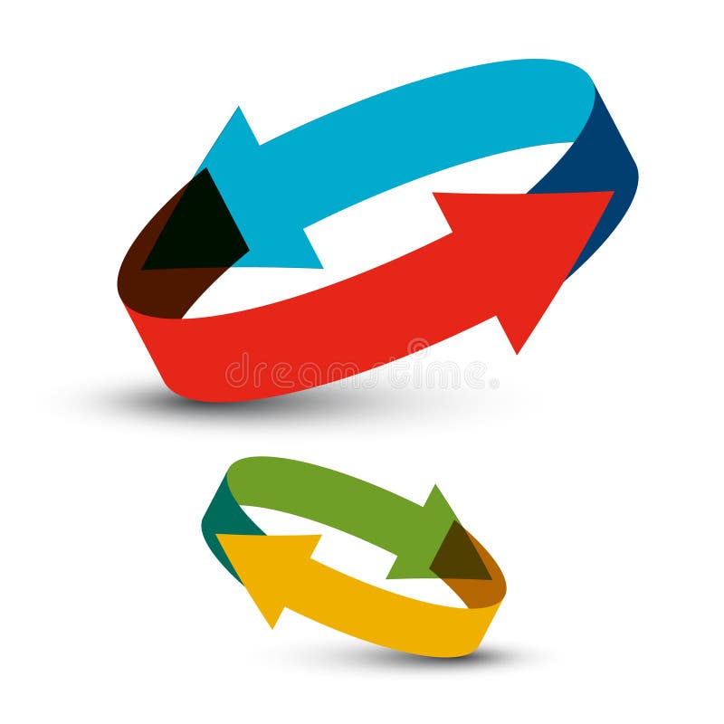 Flechas Del Círculo Flecha Doble Del Vector Ilustración del Vector ...